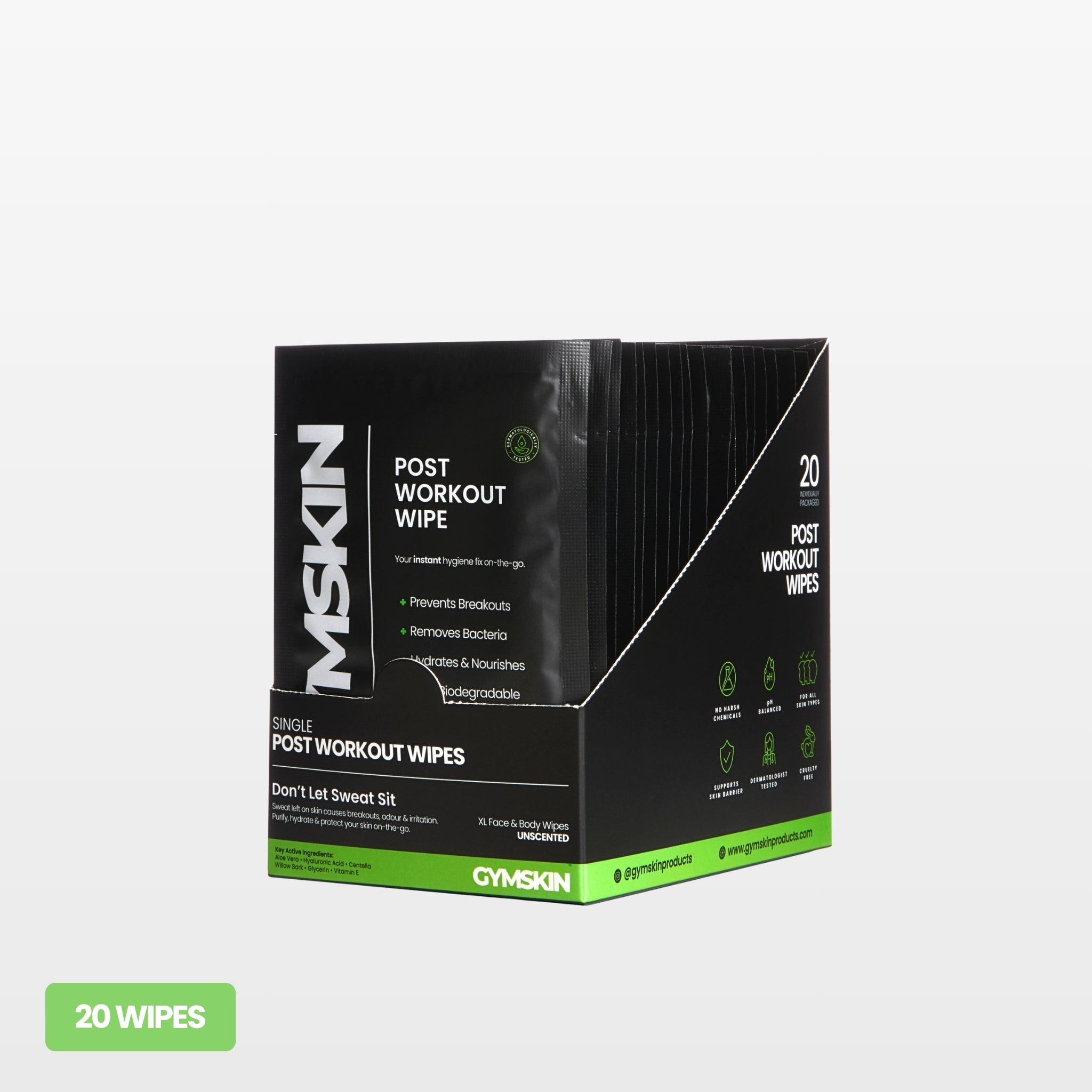 Single Post Workout Wipes (20 Wipes) – GYMSKIN